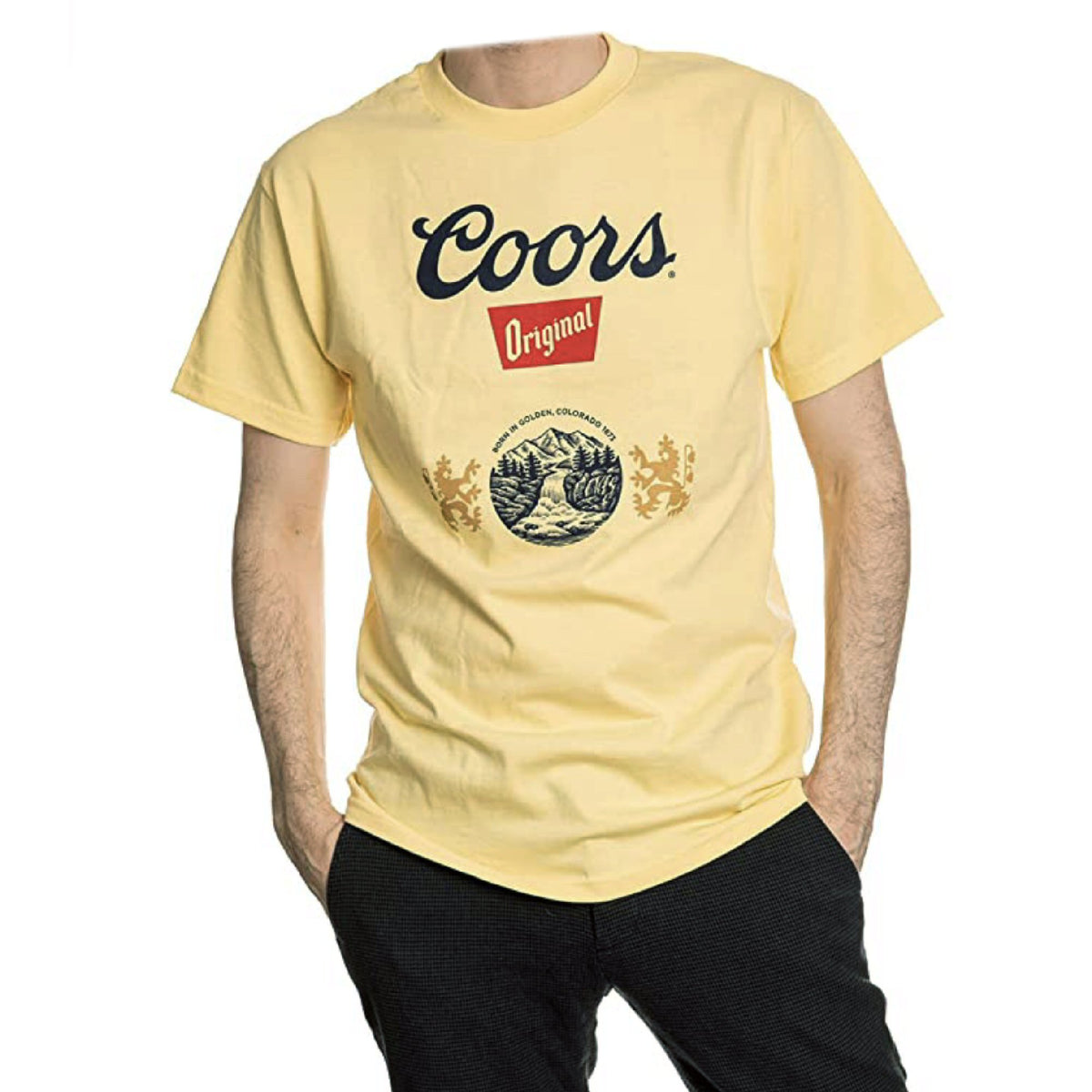 Officially Licensed Coors Original Men's Short Sleeved Tee - Gold ...