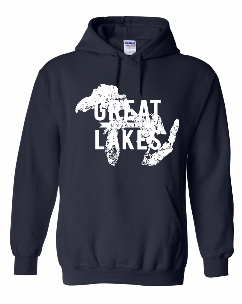 Great Lakes Distressed Graphic Hooded Sweatshirt – Impressions Custom ...