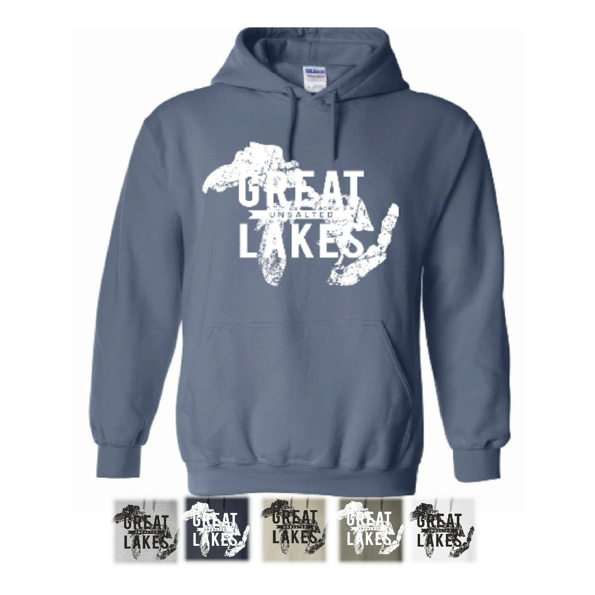 Great Lakes Distressed Graphic Hooded Sweatshirt – Impressions Custom ...